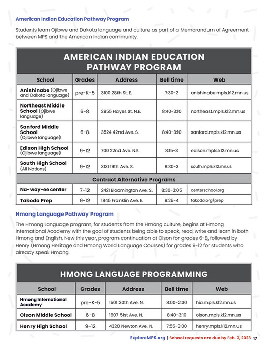 Minneapolis Public Schools - School choice guide 2023-24 - English ...