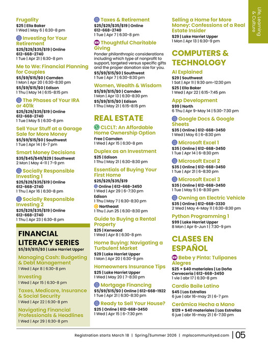 Minneapolis Public Schools - 2026 Spring/Summer MPS Community Education ...